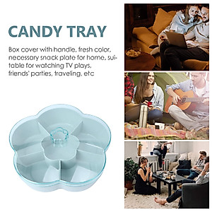 1pc Snack Storage Box Containers with Lids Divided Serving Tray Fruits Serving Container Nut Trays Home Snack Tray Divided Fruit Candy Flowers (polystyrene) To Rotate Food Box