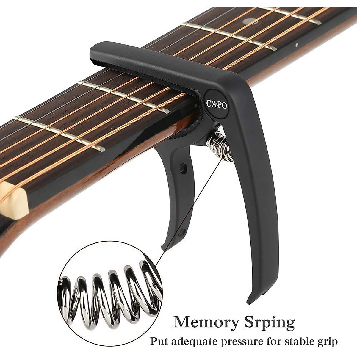 Capo for 6-String Acoustic and Electric Guitar, Lightweight Quick Release Capo for Guitars, Ukulele, Bass, Mandolin, Banjo