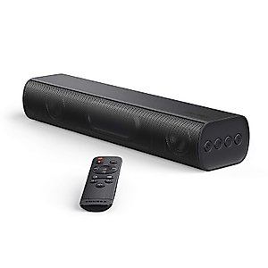 SAKOBS Sound Bars for TV, Soundbar for TV Built-in DSP PC Speaker with Bluetooth, 3D Surround Sound 16'' Mini Sound Bar Audio System for Home Theater/Gaming/Projectors, Combined AUX/Opt Connectivity