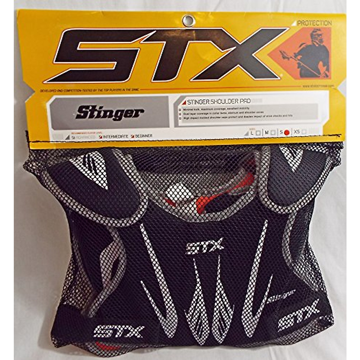 STX Stinger Lacrosse Shoulder Pad in Small Intermediate / Beginner in Black
