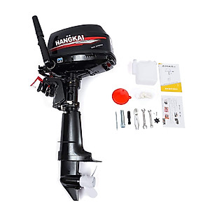 6HP Outboard Motor, 102CC Fishing Boat Motor Motor Prop Heavy Duty, 2-Stroke Outboard Motor Boat Engine Outboard Trolling Motor for Fishing, Aquaculture, Outdoor Adventure Engine tiller Control