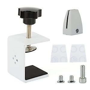 Hotwin Office Desk Partition Clamp, Aluminum Alloy Adjustable Desk Divider Support Clamp, No Drilling Required Privacy Panel Clamp for Desktop Countertop Reception, U Type