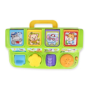 Playkidz Baby Pop Up Toy, Toddler Music Cause & Effect Toys, Interactive Animal Sounds, 10 Month Old Baby -1 Year Old boy & Girl