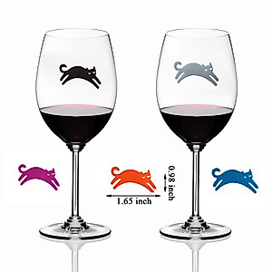 WZT 30 Pieces Silicone Drink Markers Wine Glass Markers Wine Charms Wine Glass identifier for Bar Party Family Drink Charms Multi，Dinner Parties