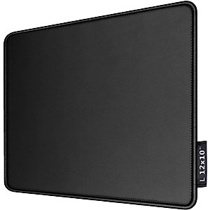 Large Mouse Pad 12x10 with Non-Slip Rubber Base, Premium-Textured & Waterproof Mousepad with Stitched Edges, Mouse Gaming Mat for Computers, Laptop, Office & Home, Black, Soft.