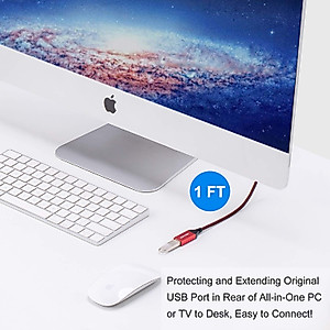 RIITOP USB 3.0 Extension Cable Short 1FT (2-Pack), USB 3.0 Type A Male to Female Extender 5Gbps Nylon Braided Cord Compatible with USB Disk, Keyboard, webcame, Printer