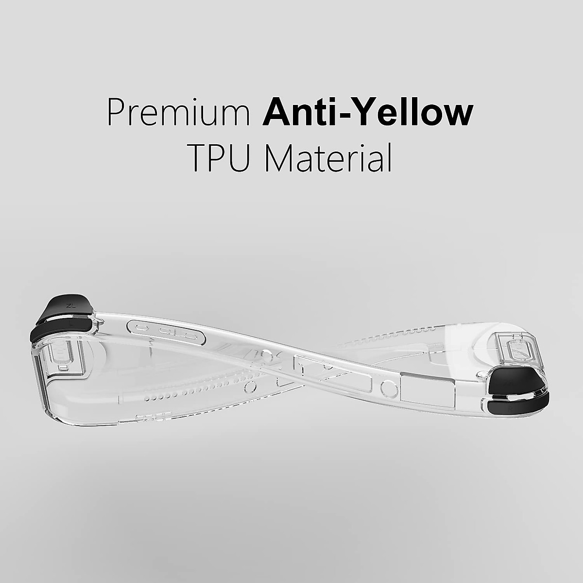 Skull & Co. GripCase OLED Bundle: A Dockable Transparent Protective Case with Replaceable Grips [to fit All Hands Sizes] for Nintendo Switch OLED Model- Neon Blue (L) Neon Red (R)