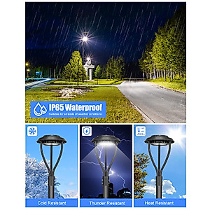 60W LED Post Top Light with Photocell ETL&DLC Listed 8400Lm Adjustable CCT 3000K/4000K/5000K LED Pole Top Light IP65 Waterproof for Outdoor Commercial Pole Light Fixture AC100-277V
