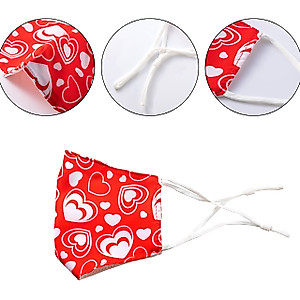 JOYIN 6 Pcs Valentine's Day Print Reusable Face Mask 3D Ergonomic with Adjustable Elastic EarLoop, Breathable Washable Dustproof Mouth Protector for Teens Adult Girls