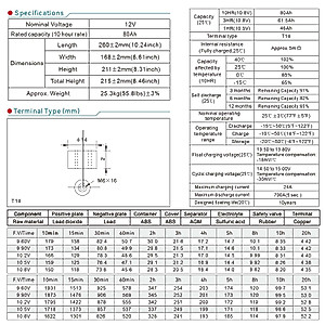 NPP NPD12-80Ah 12V 80Ah Group 24 AGM Deep Cycle Rechargeable Battery for Backup Sump Pump, Trolling Motor, Solar System, Mobility Wheelchair, General Use