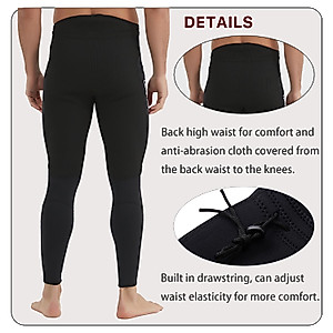 Lemorecn Wetsuit Pants Men 3mm Neoprene Swim Pants for Swimming Canoeing Snorkeling Scuba Kayaking Diving(1031black-S)