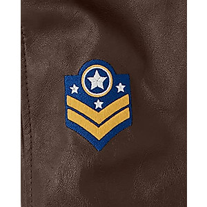 Gymboree,and Toddler Boys Embroidered Faux Leather Jacket,AVIATOR BROWN,5T