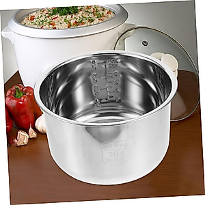 Mikinona Household Electric Cooker Inner Pot Stainless Steel Replacement Pot for Rice Cookers and Pressure Cookers Sturdy and Practical Accessory for Cooking and Meal Prep