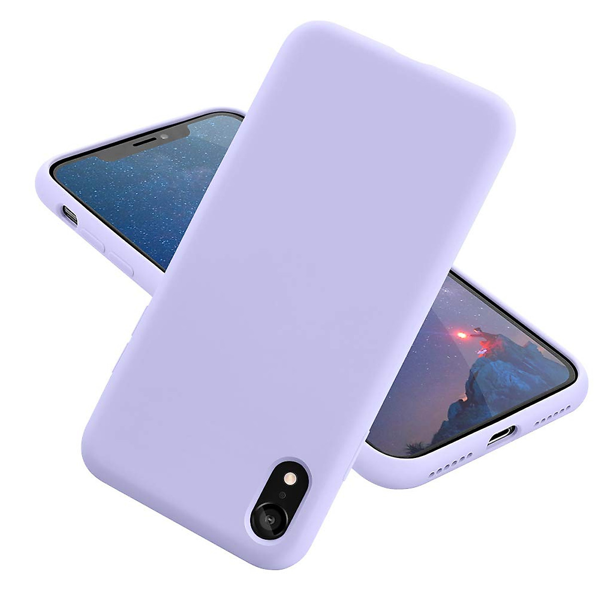 MCUCA iPhone XR Case，Ultra-Thin Shockproof Silky-Soft Touch Microfiber Lining Premium Soft Silicone Rubber Full Body Protection Case Cover for Apple iPhone XR (Light Purple)