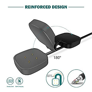 TUSITA Magnetic Charger Compatible with Fitbit Versa 3 4 | Sense 1 2 (NOT for Versa 1 / Versa 2 / Versa Lite) - 6ft. 2-Pack