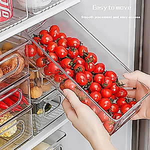 Refrigerator Organizer Bins,Kstkry 4 Piece Transparent Kitchen Storage Box Adaptable To Freezer Kitchen Cabinet Pantry Food Storage Shelf Beverage Fruit Canned Goods Vegetables Cheese(BPA free)