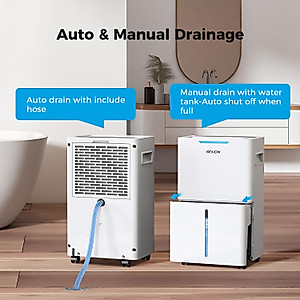 1500 Sq.ft Dehumidifier for Basement, SEAVON 21 Pint Dehumidifiers with Drain Hose for Home Large Room Bedroom Bathroom, Powerful Moisture Removal, Smart Humidity Control & Display, 24H Timer, 3 Modes