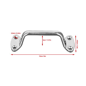 Bath Grab Bar, 6in Shower Grab Bar Stainless Steel Bathroom Handles Stairway Handrail Balance Bar Boat Yacht Handle Pull Shower Handle Safety Bar for Grab Bars Senior, Elderly, Handicap