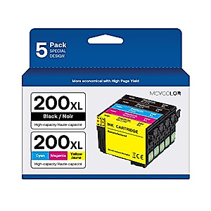 MCYCOLOR 200XL Ink Remanufactured for Epson 200 XL Ink Cartridge to Use with XP-200 XP-300 XP-310 XP-400 XP-410 WF-2520 WF-2530 WF-2540 Printer（2 Black, 1 Cyan, 1 Magenta, 1Yellow ）