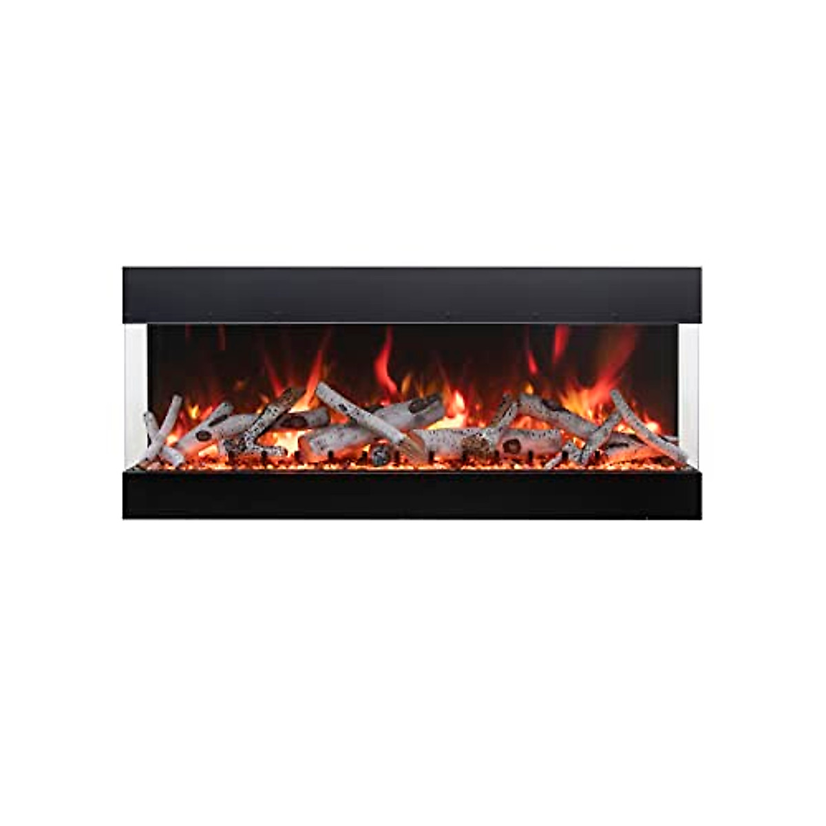 Amantii TRV-45-BESPOKE Tru View Bespoke - 45" Indoor/Outdoor 3 Sided Electric Fireplace, WiFi, Bluetooth, Speaker, and a Selection of Media Options