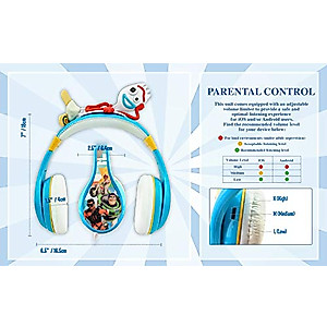Kids Headphones for Kids Toy Story 4 Forky Adjustable Stereo Tangle-Free 3.5Mm Jack Wired Cord Over Ear Headset for Children Parental Volume Control Kid Friendly Safe Perfect for School Home Travel