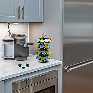 Tecbeauty Coffee Pod Holder, K Cup Holders for Counter, K Cup Carousel, Coffee Pods Storage Organizer Stand (Capacity of 36 Pods) - Rotatable