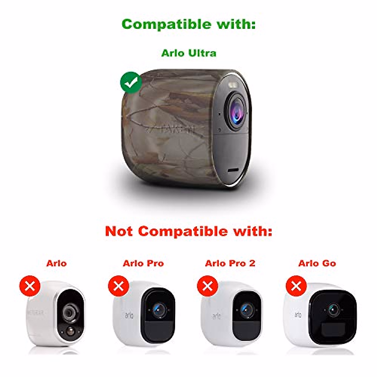 Arlo Ultra Skin, Taken Protective Silicone Skins Compatible with Arlo Ultra, Ultra 2, Arlo Pro 3, Pro 4 (NOT for Arlo Essential Spotlight) - 2 Pack (Camouflage)