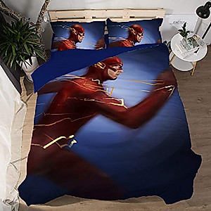 Sunday Flash Bedding Cover Sets-3D Printed with 3 Pieces Bedding Set, 1 Duvet Cover 2 Pillowcases, NO Comforter, Twin Size