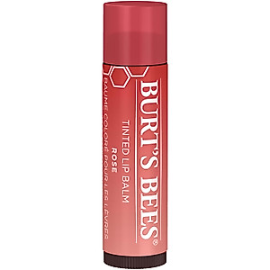 Burt's Bees 100% Natural Tinted Lip Balm, Rose with Shea Butter & Botanical Waxes, 0.15 Oz