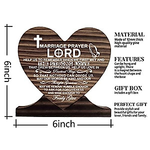 Marriage Prayer Inspirational Quote Wood Plaque, Gift Wood Plaque Heart, Heart Wood Sign, Lord, Help us to Remember When we First met, Great Gift for Christian Family, Ideal Bridal Shower Gift