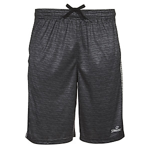 Spalding Mens Active Performance Athletic Workout Shorts Gym Clothes Shorts with 10 Inch Inseam, Black/Concrete (S912538), Medium