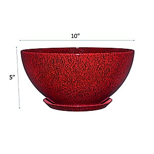 Classic Home and Garden 9010D-376R 10" Rosie Bowl Planter, Lava Red