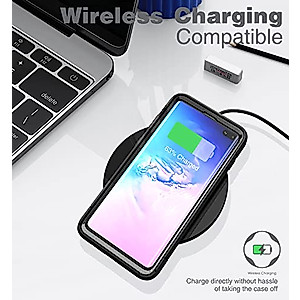 SURITCH for Samsung Galaxy S10 Plus Case, [Built-in Screen Protector] 360° Full Protection Military Grade Shockproof Rugged Bumper Thick Protective Phone Cover for Samsung S10 Plus 6.4 Inch - Black