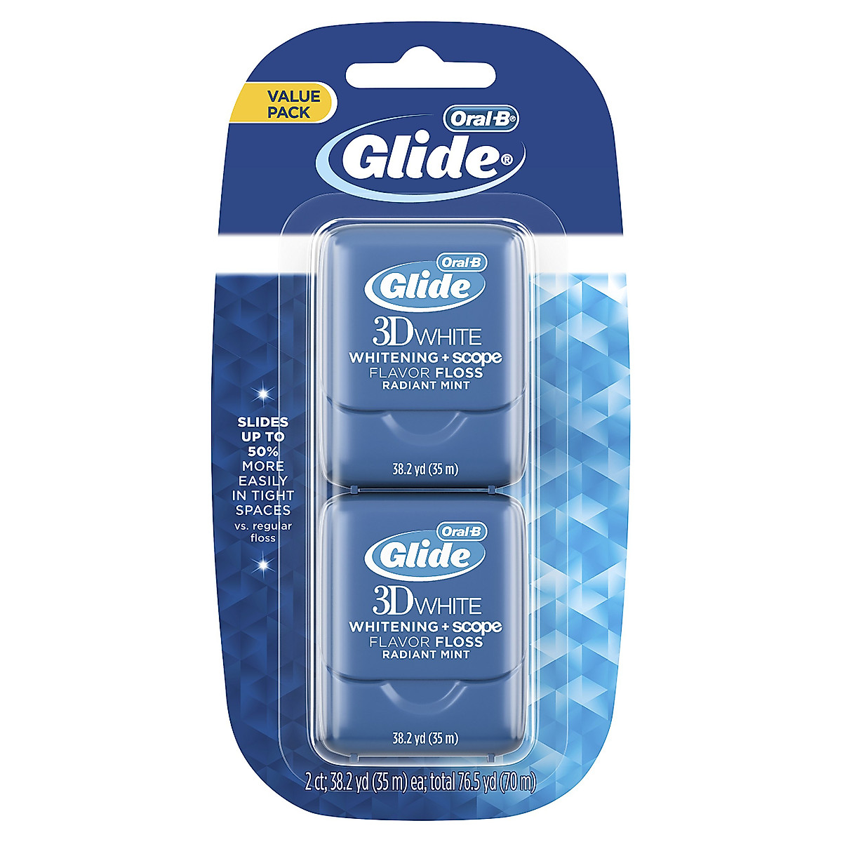 Oral-b Glide 3D White Whitening Plus Scope Radiant Mint Flavor Floss 35M Twin Pack