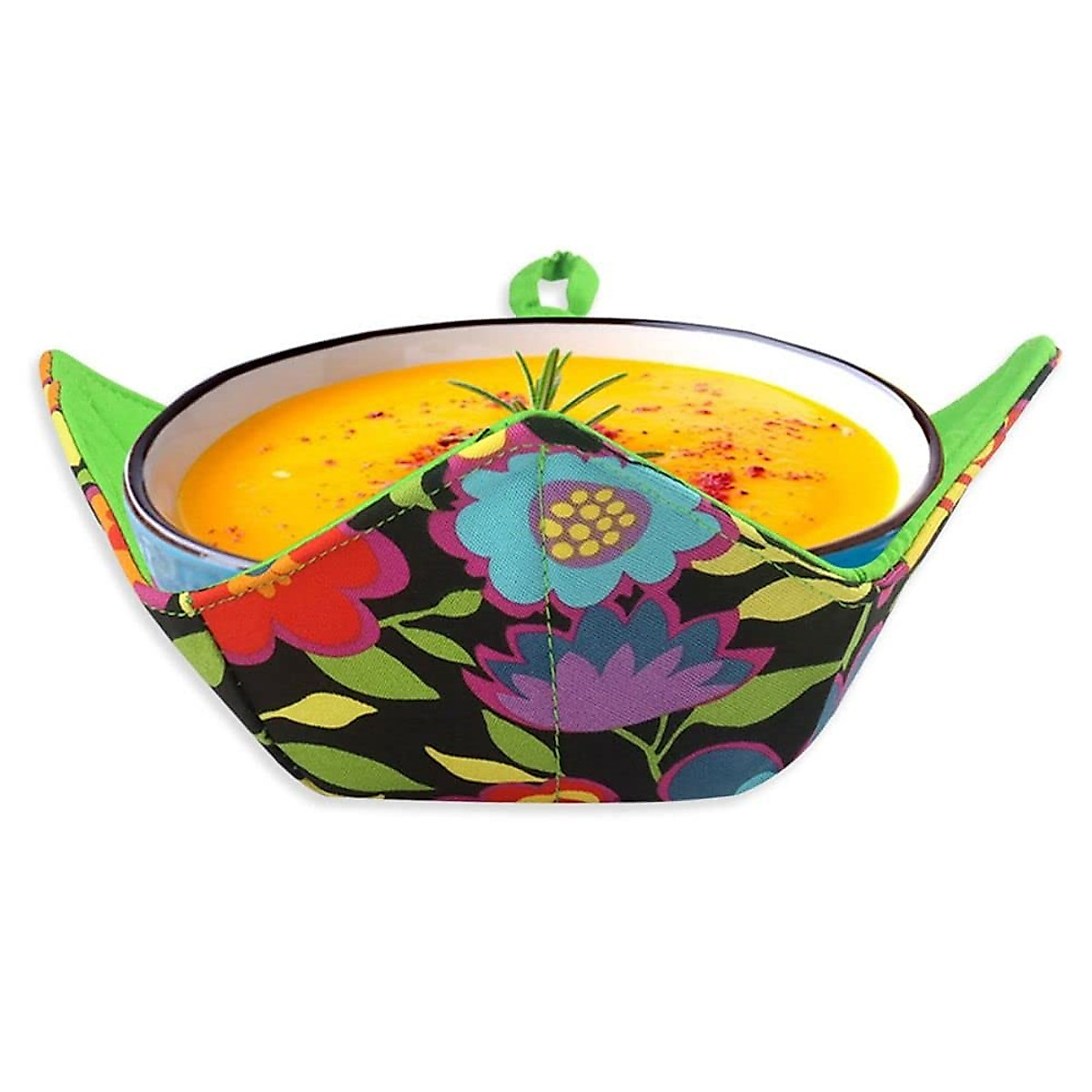 gofidin Microwave Bowl Holders Bowl Hot Pads Heat Resistant Bowl Potholders Multipurpose Holders Quilted Bowl Cozy for Soup Bowl Hot Pads Kitchen Supply (2)