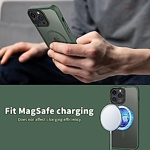 CACOE Magnetic Case for iPhone 14 Pro 6.1 inch-Compatible with MagSafe & Magnetic Car Phone Mount,Anti-Fingerprint TPU Thin Phone Cases Cover Protective Shockproof (Dark Green)