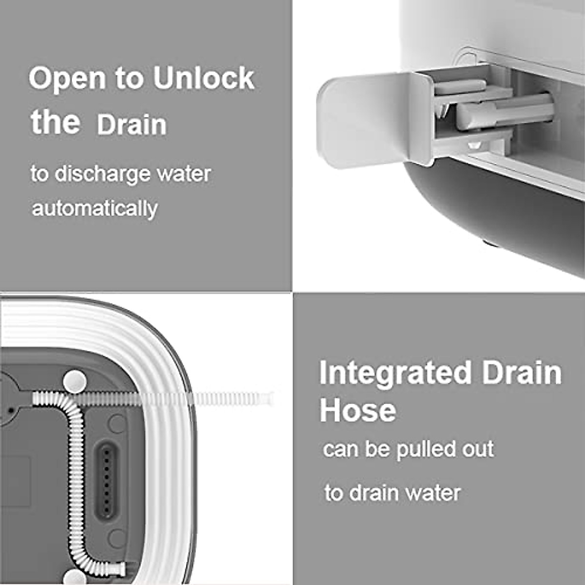 MOYU Portable Washing Machine Foldable Bucket Washer with Soft Spin Dry and Drainage Pipe(110V/240V, US Plug,English User manual)