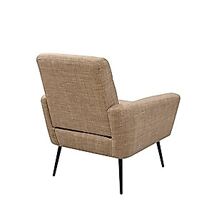 Tiokop Mid Century Modern Upholstered Fabric Accent, Living Room, Bedroom Leisure Single Sofa (Metal Legs),TV armrest seat,Suitable for Small Space Home,Office,Coffee Chair,Light Brown