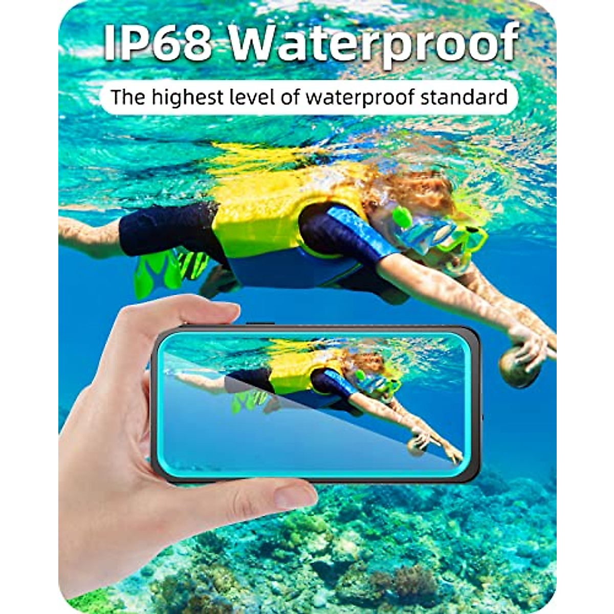 WIFORT iPhone 11 Pro Waterproof Case Built-in Screen Protector Water Resistant Cover Protective Drop Protection Hard, Shockproof Full Body Defender Tough Military Grade - 5.8" Teal
