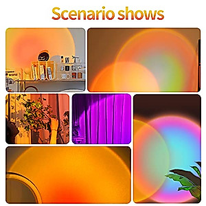 ENESEAS [Upgraded] Smart 16 Colors LED Sunset Projection Lamp APP and Remote Control(Include USB Charger) 360 Degree Rotation Sunlight Lamp Photography/Party/Home…