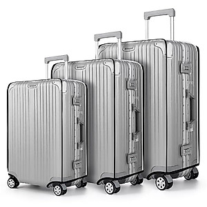 Yuppies Clear PVC Suitcase Cover Protectors Luggage Cover for Wheeled Suitcase (20inch/24inch/28inch (3 Pieces))