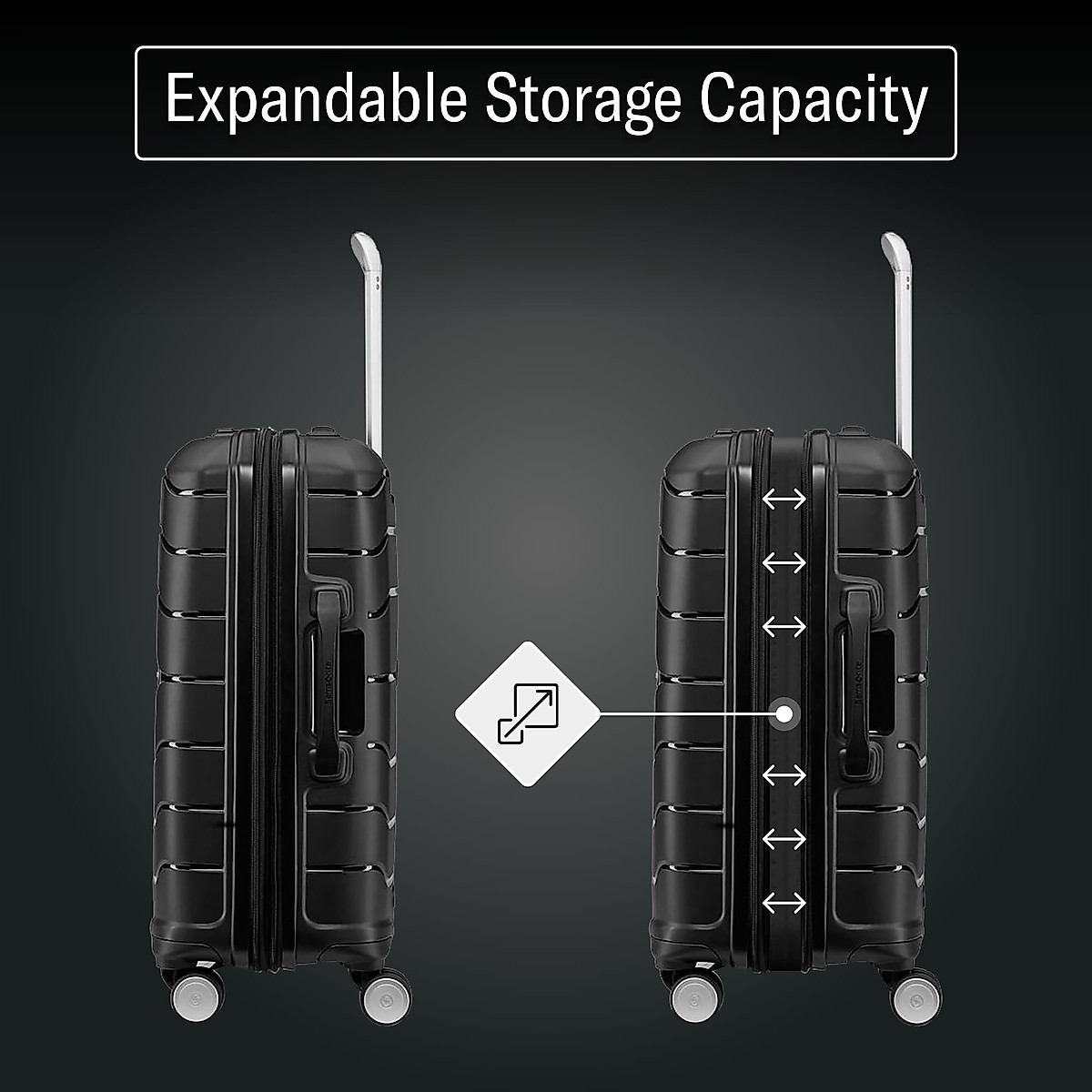 Samsonite Freeform Hardside Expandable with Double Spinner Wheels, Carry-On 21-Inch, Black