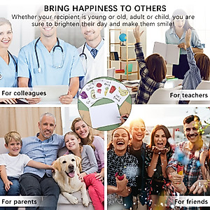 Nezyo 40 Pieces Funny Thank Cards with Envelopes Set Pun Greeting Note Cards Blank Inside Greeting Cards Funny Cards Pun Notecards for Kids Teachers Employee Birthday Holiday Appreciation, 4 x 6 Inch