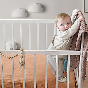 Lulumoon Muslin Mini Crib Sheets - Pack n Play Sheets Fitted for Baby - 24"x 38" Brown