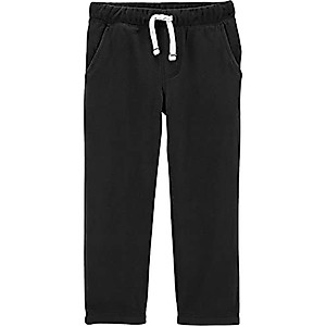 Carter's Baby Boys' 2-Pack Fleece Pant (5T, Grey/Black)