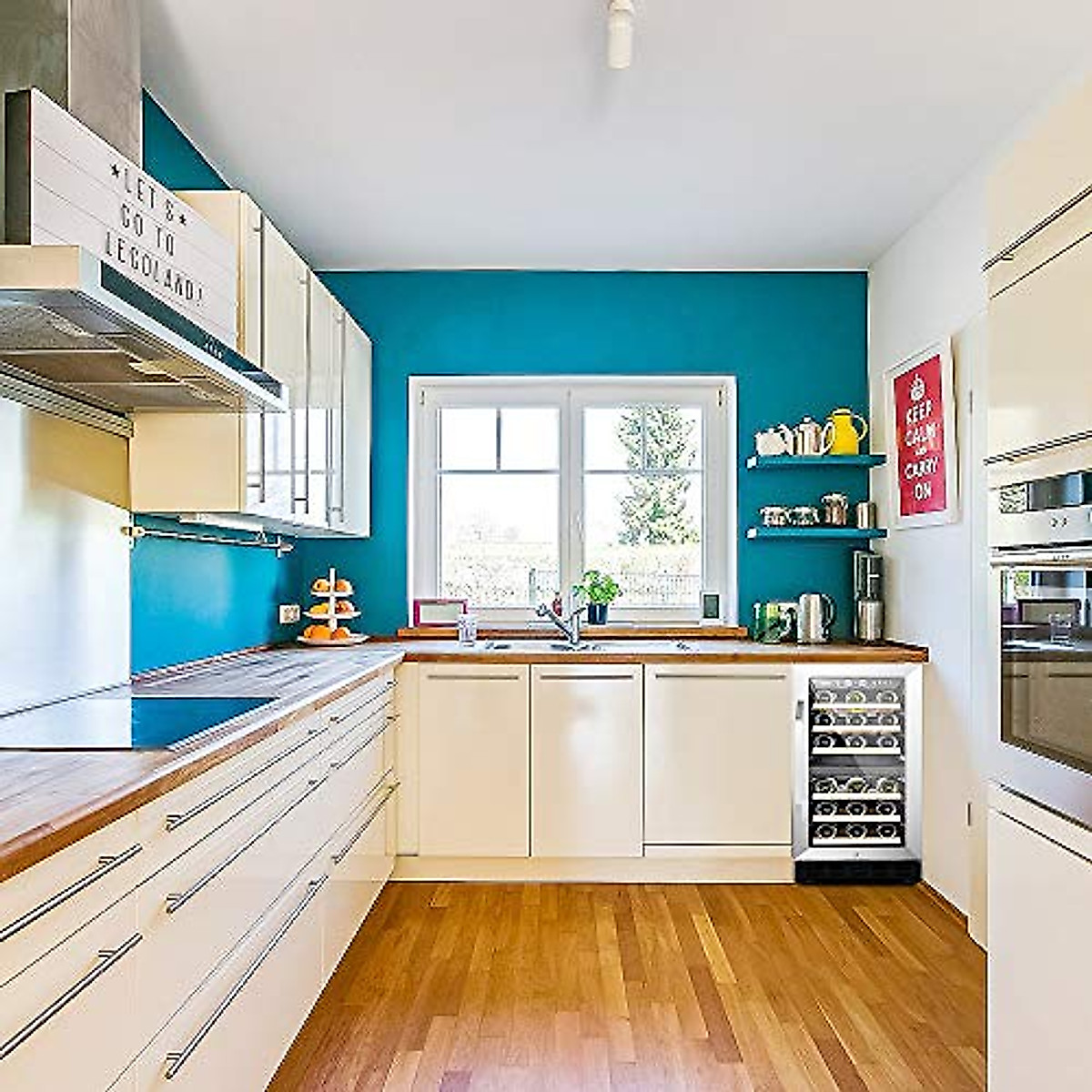 Lanbo 15 Inch Wide Dual Zone Compressor Wine Refrigerator, 28 Bottle