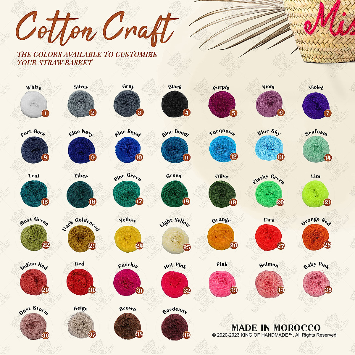 KING OF HANDMADE Personalized Easter Basket for Boys Girls with Custom Name, Cute Rabbit and Colorful Pompoms - Perfect for Easter Egg Hunt, Bucket Candies, Spring Birthdays and Baby Showers