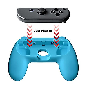 Games Grips, Joypad Protective Skin Made of ABS Material for Protect Your Controllers from Everyday Wear and Tear for Long‑Term Use(Red + Blue 2 Packs)