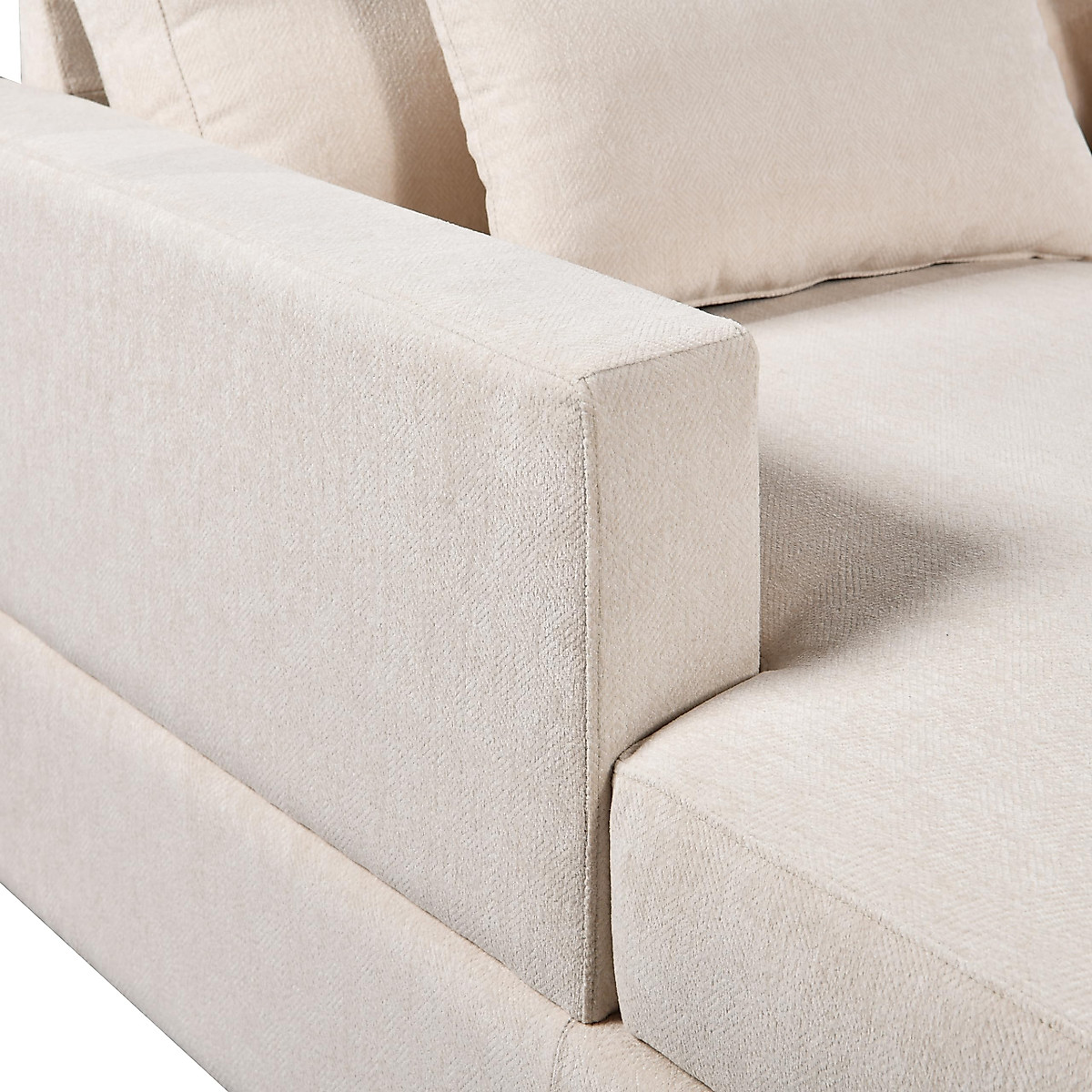 U Shaped Couch Sectional Sofa with Storage Oversized Sectional Couch with Double Chaise Lounge Modern 6 Seat Cloud Couch with 4 Lumbar Support Pillows for Living Room, Beige