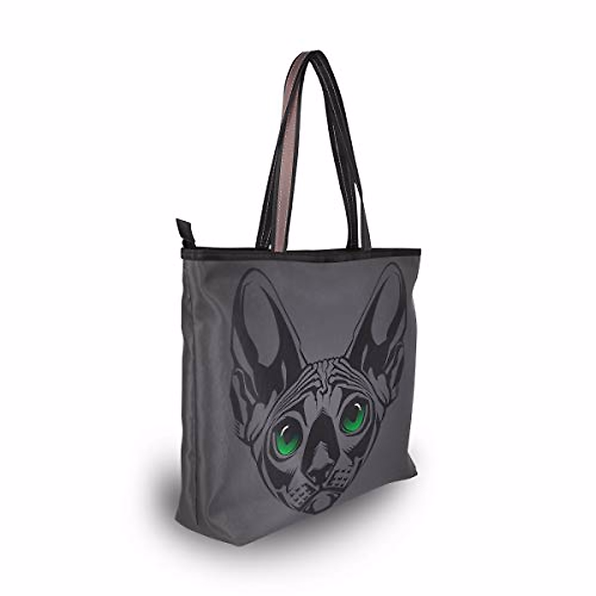 Large Shoulder Bag Sphynx Cat Handbag Tote Bag With Zipper for Work Travel Beach Shopping School